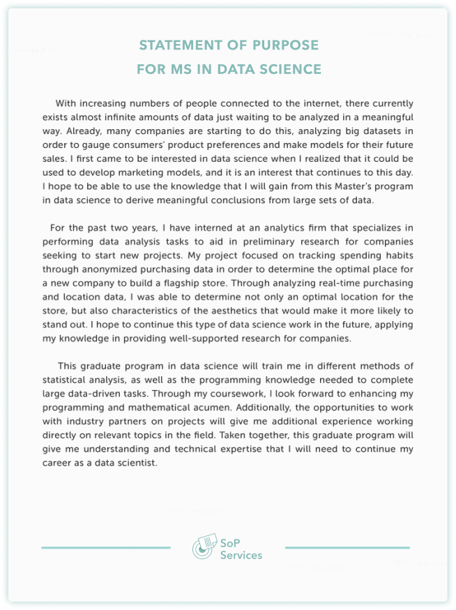 Professional Examples Of Statement Of Purpose Writing